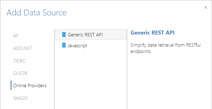 Online Data Provider Generic Rest Api Targit Community