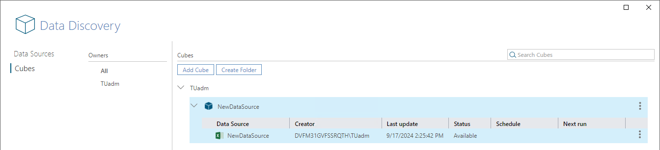 Data Discovery - create cube from data source – TARGIT Community
