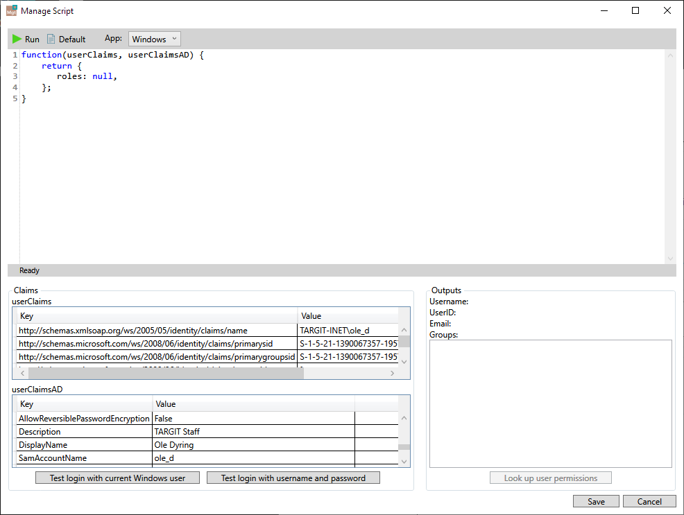 OpenID Parametric Roles Script Examples – TARGIT Community